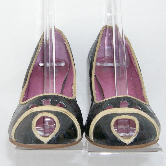 Anthropologie | Shoes | Faryl Robin Anthropologie Black Retro Heels 9m ...